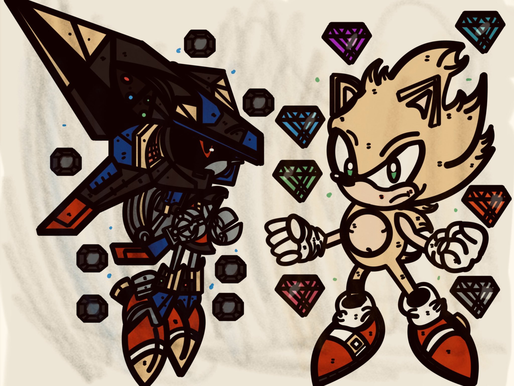 Super Sonic Vs Metal Sonic