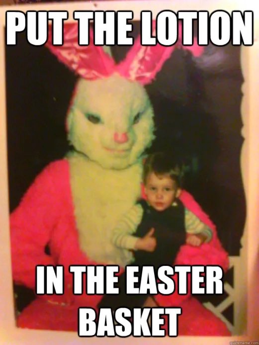 Jodi on Twitter: "One of my fave things about Easter is all the creepy Easter Bunny pics ...