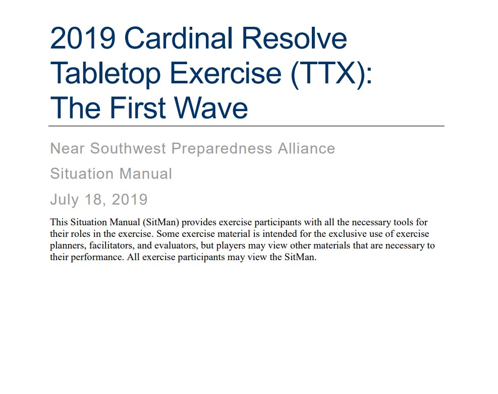 Cardinal Resolve - Table-top Exercise July 2019 Situation Manual ...