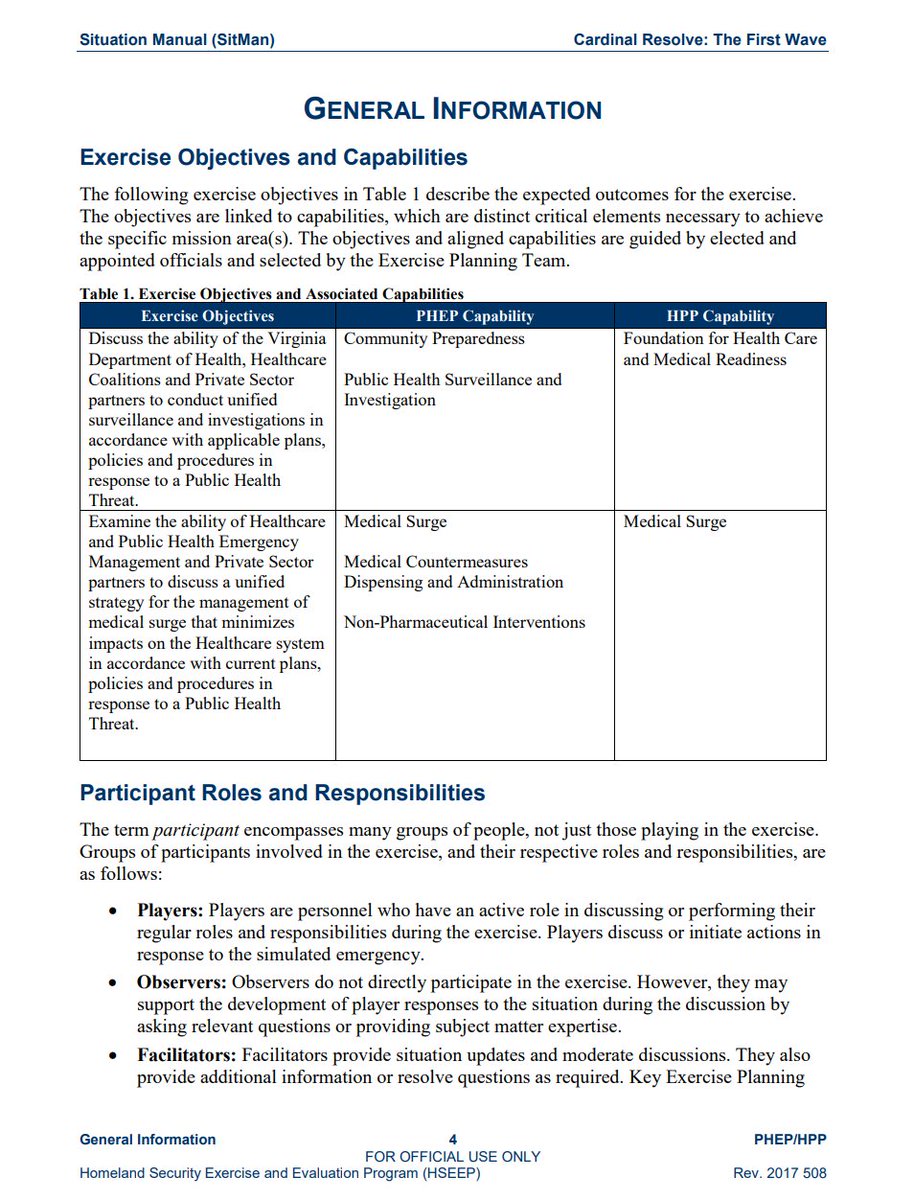 Cardinal Resolve - Table-top Exercise July 2019 Situation Manual ...