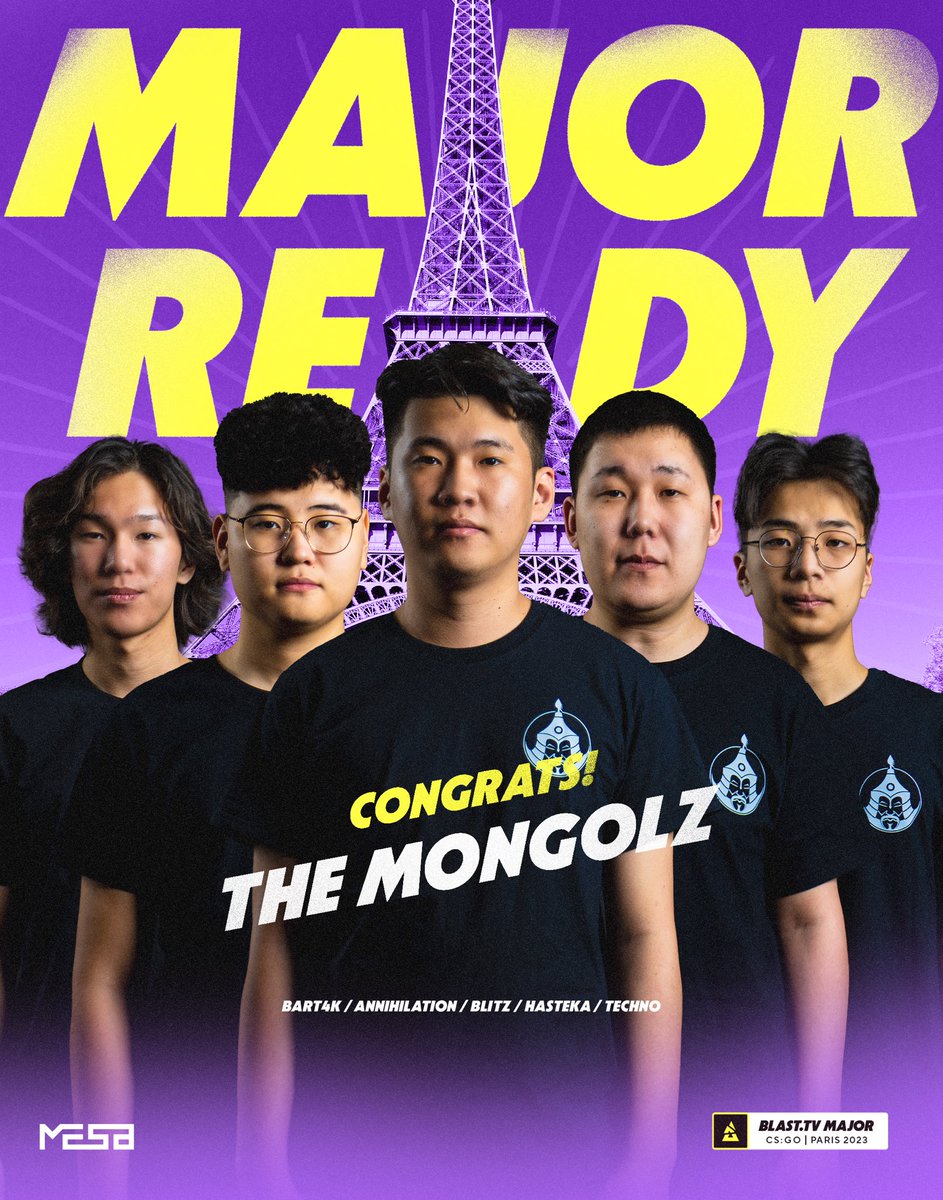 MESA Official on Twitter: "🏆THE MONGOLZ QUALIFIES FOR PARIS MAJOR 2023🏆🔥 Congtratulations THE ...
