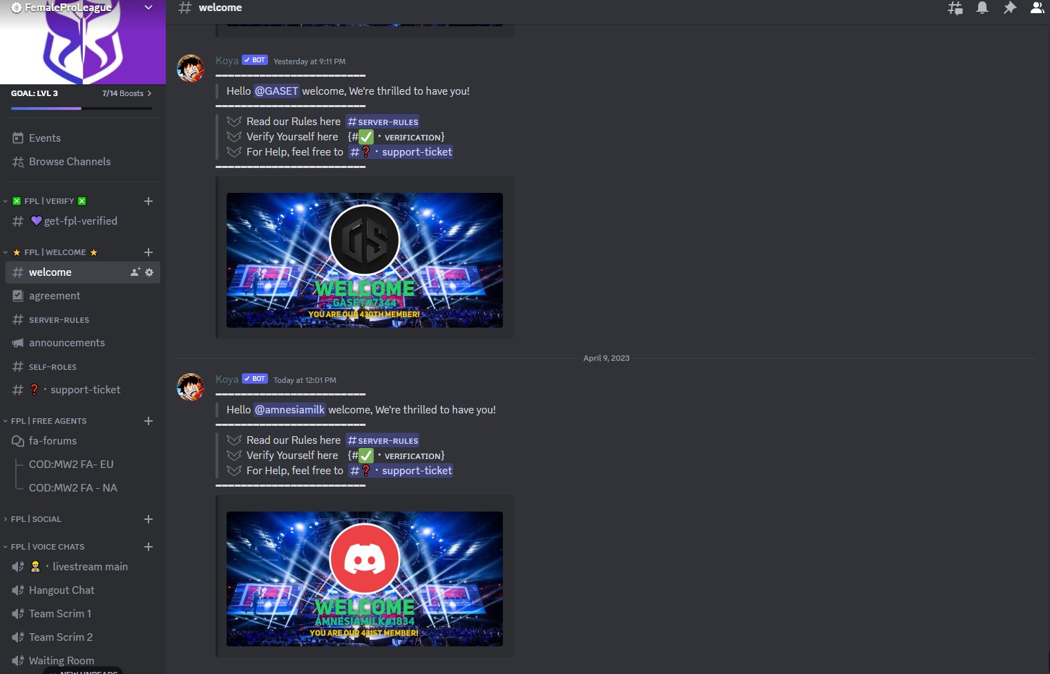 Female Pro League on Twitter: "Come check out the updated discord. - Added more rights to FPL ...