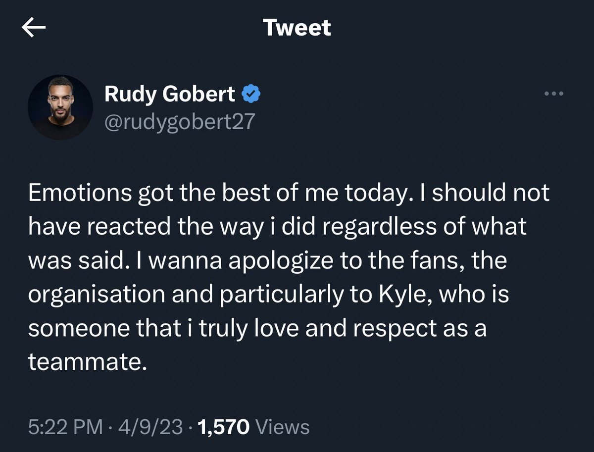 Hoop Central on Twitter: "Rudy Gobert's apology."