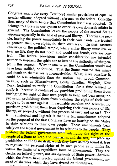 This thread covers 19th century views on the Second Amendment. It's a ...