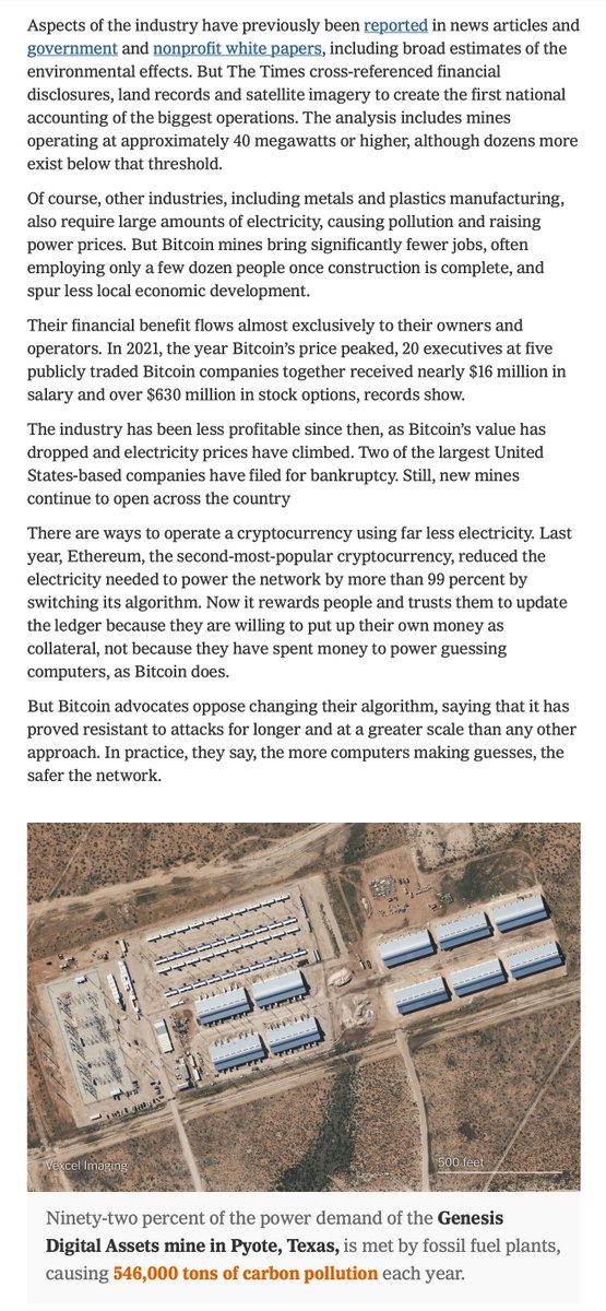 NYTimes finally ran their #Bitcoin mining piece! 🧵 - Thread from Pierre ...