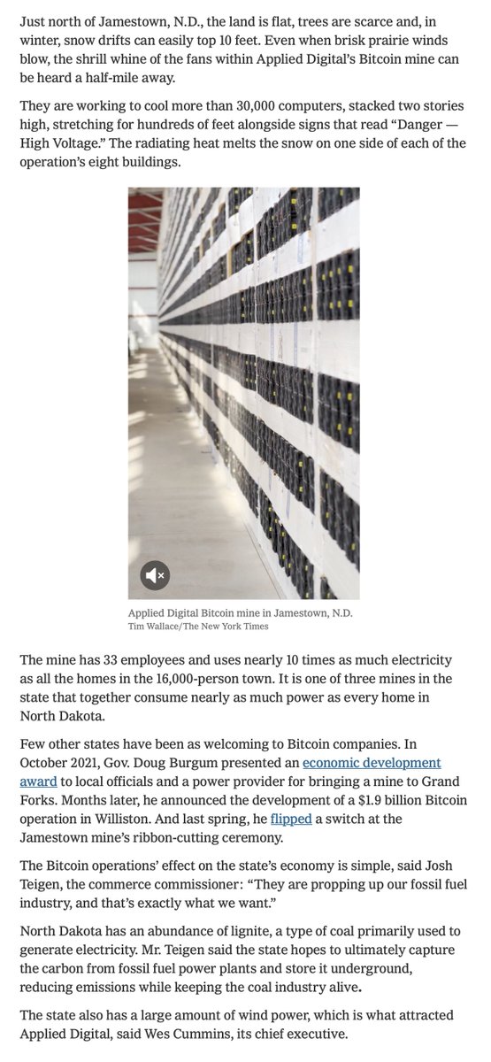 NYTimes finally ran their #Bitcoin mining piece! 🧵 https://t.co ...
