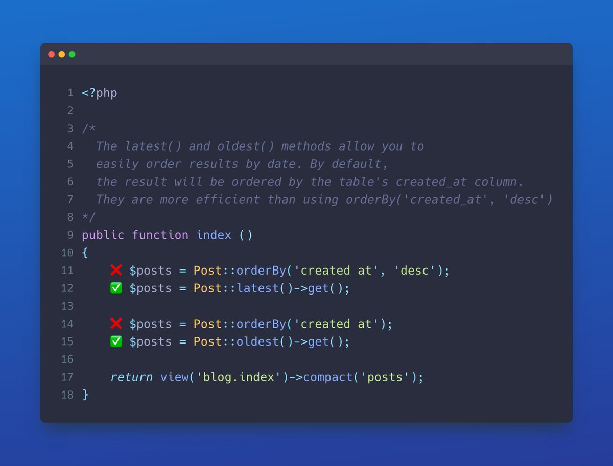 Code With Dary On Twitter What Method Do You Use To Sort Records In Laravel Want To Learn