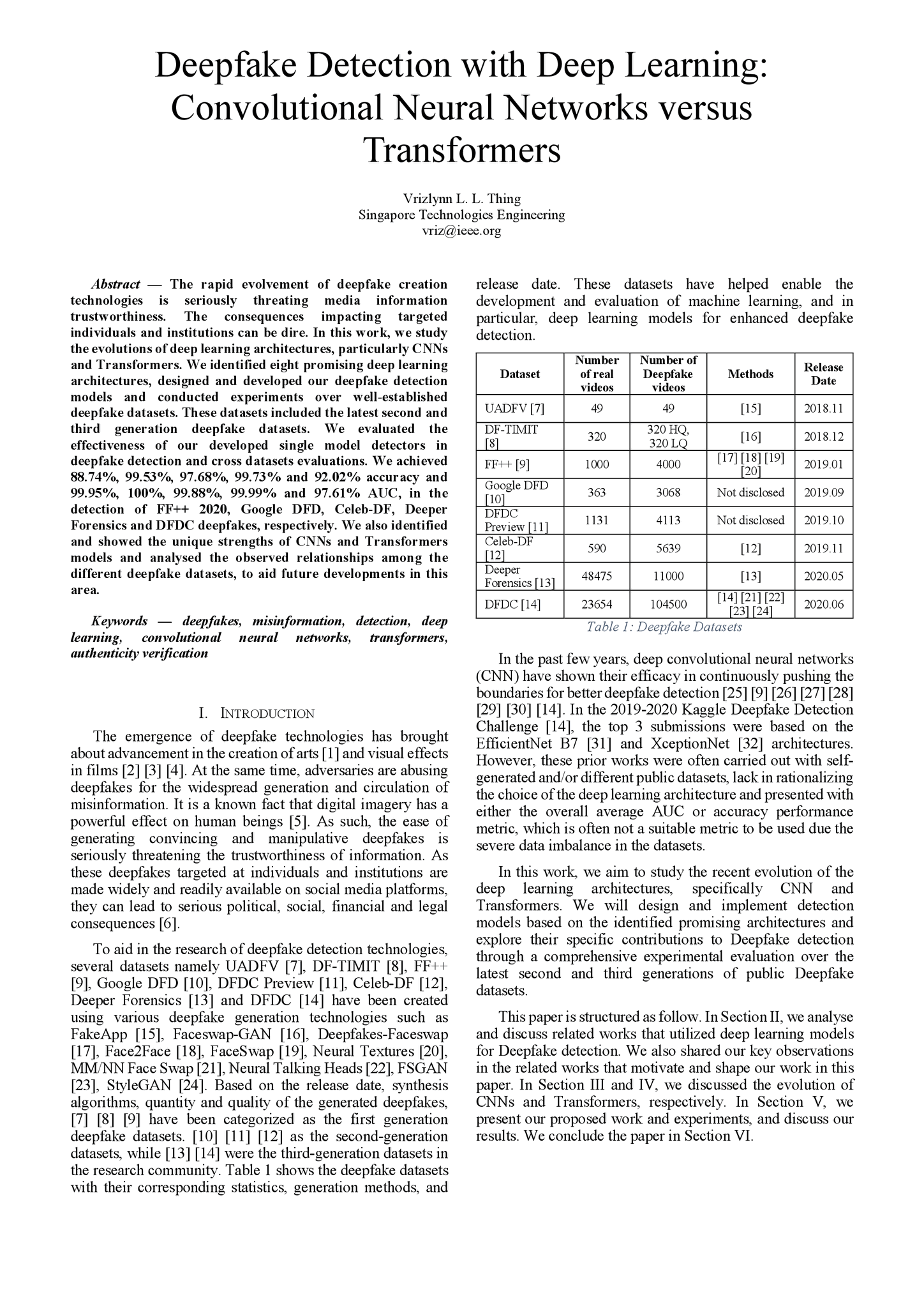 Semisance on Twitter: "Deepfake Detection with Deep Learning: Convolutional Neural Networks ...