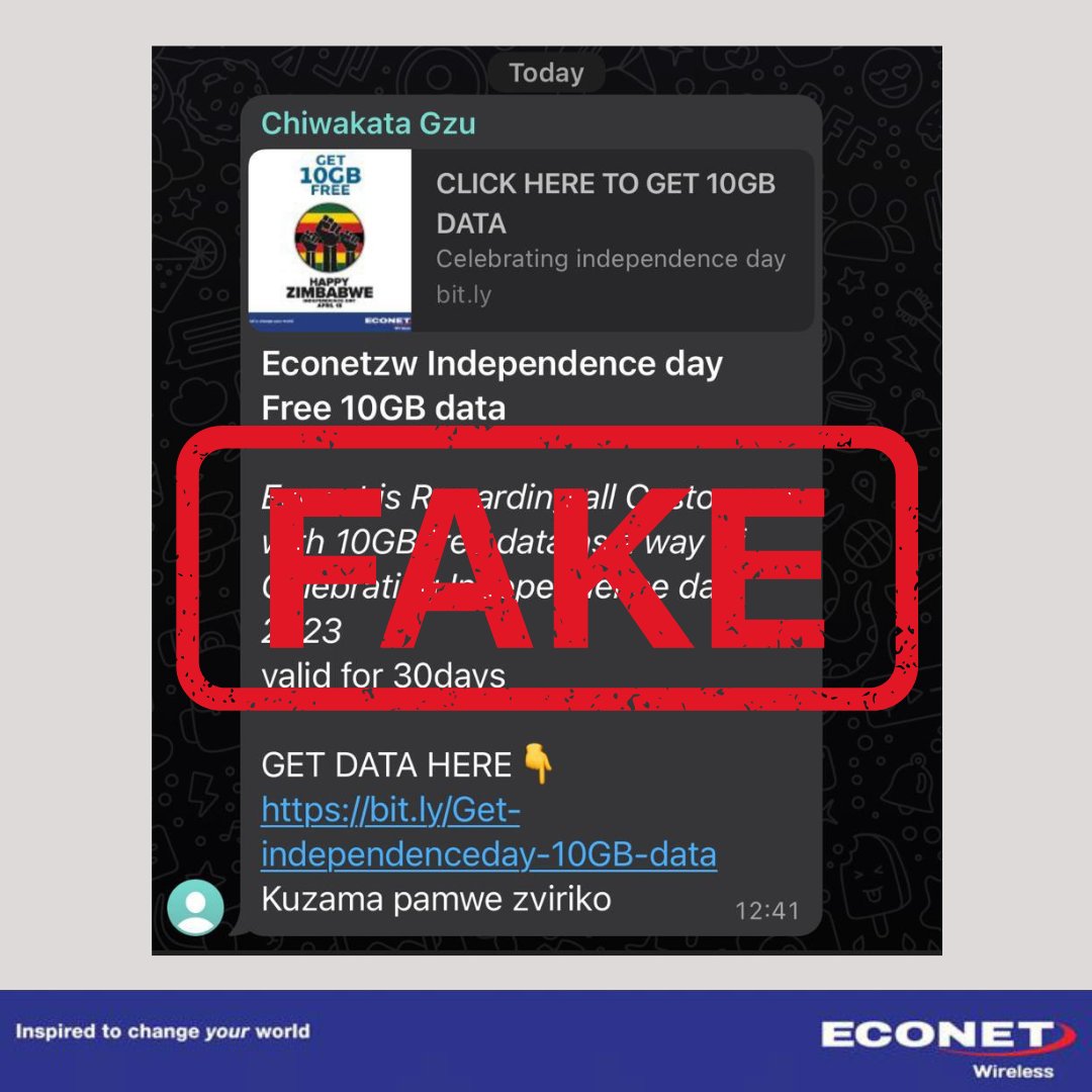 Econet Wireless On Twitter Scam Alert⚠ Beware Of Scam Whatsapp Chain
