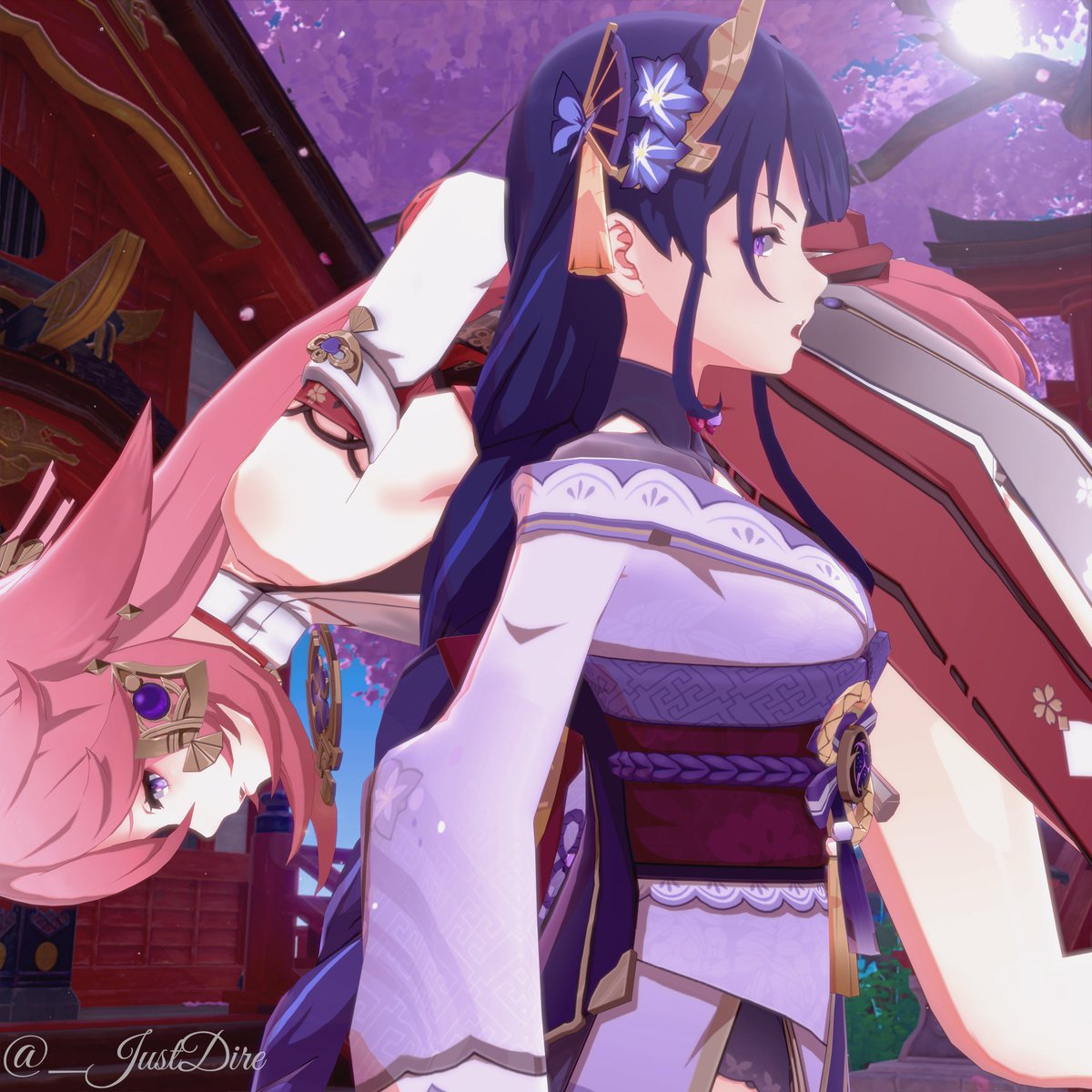 Dire on Twitter: "eimiko #eimiko #原神 #RaidenEi #YaeMiko"