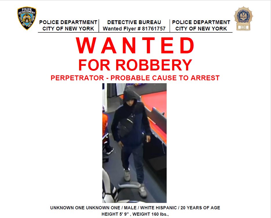 NYPD 110th Precinct on Twitter: "🚨WANTED for ROBBERY: The below pictured subjects are wanted by ...