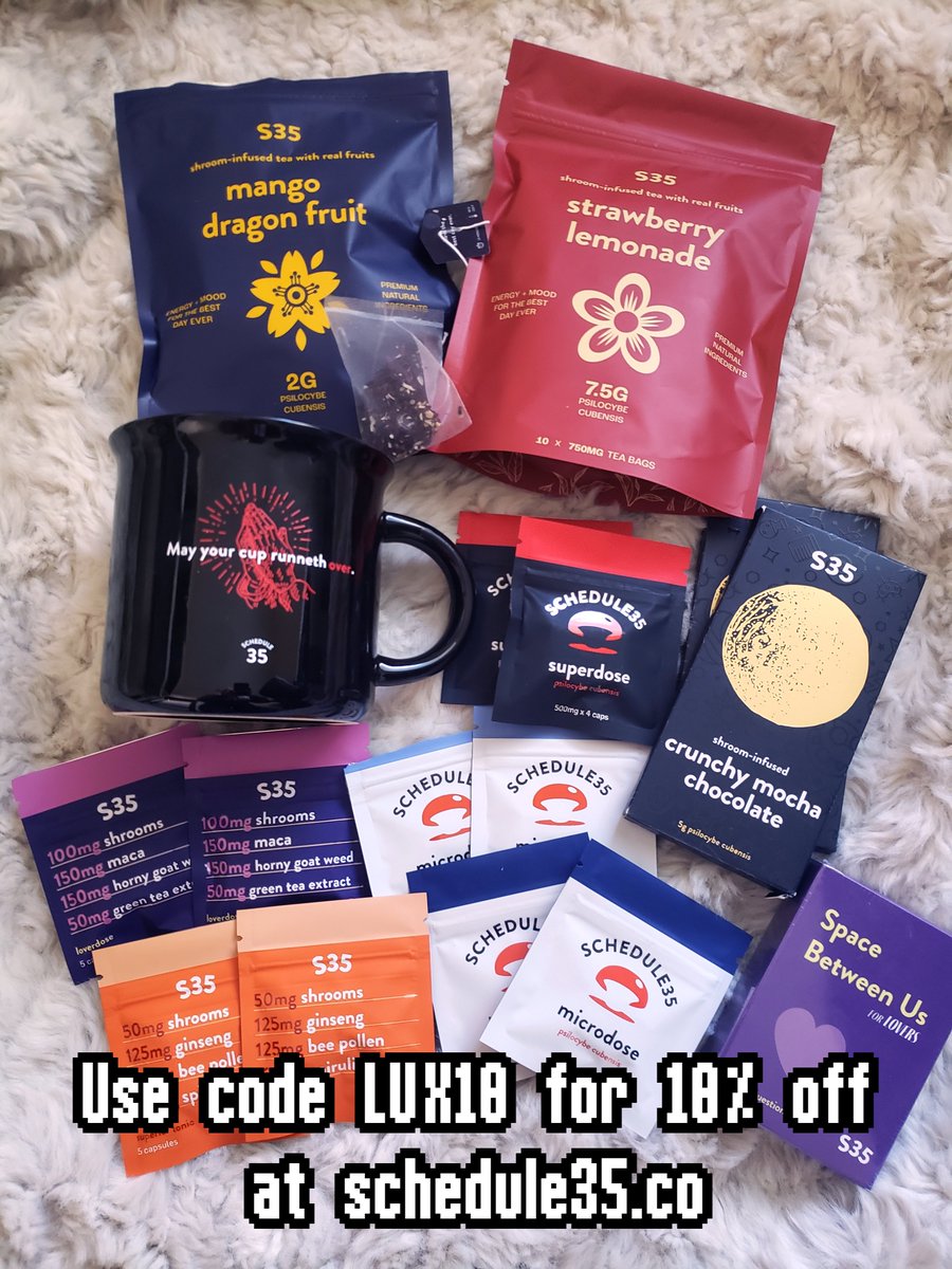 Lux on Twitter: "My cup does runneth over ... with shrooms. Schedule 35 spoiled ya girl. Haven't ...