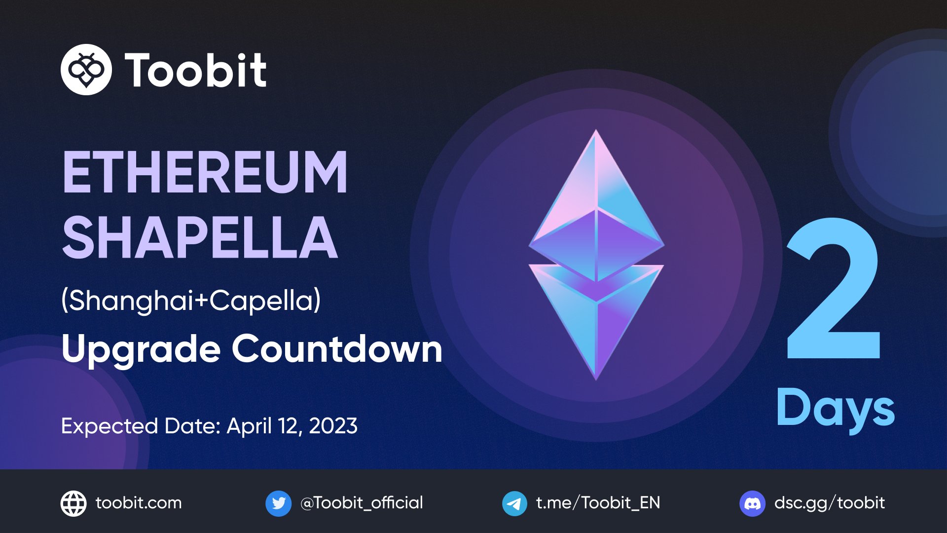 Toobit on Twitter: "⏰ #Shapella Upgrade Countdown: 2 DAYS The upgrade is coming very soon ...