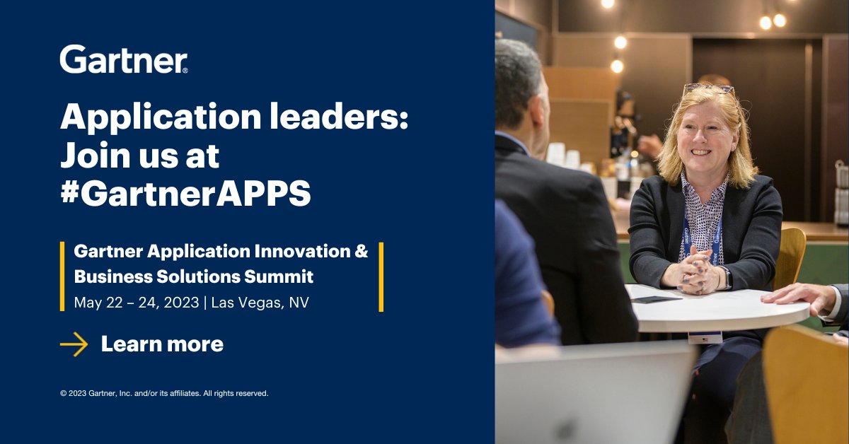 Gartner on Twitter: "#Application leaders: #GartnerAPPS has role-specific sessions, including: ️ ...