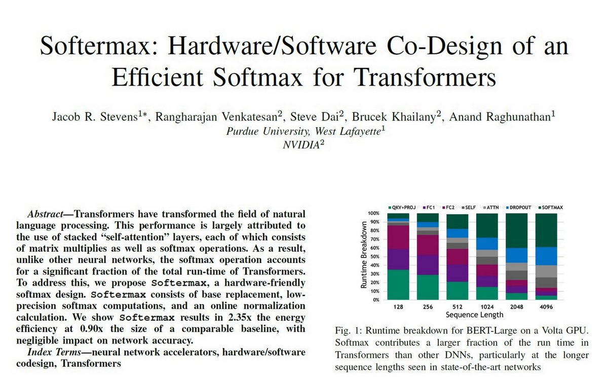 OGAWA, Tadashi on Twitter: "=> "Softermax: Hardware/Software Co-Design of an Efficient Softmax ...