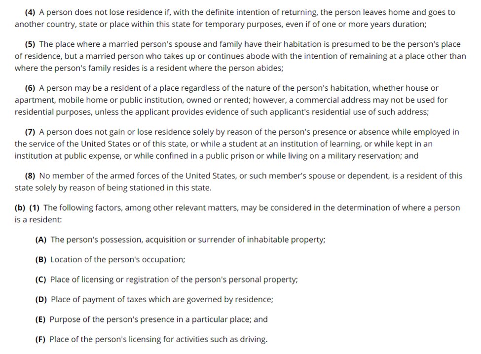 Phil Williams On Twitter The Statute Also Says That A Person Does Not Gain Or Lose Residence
