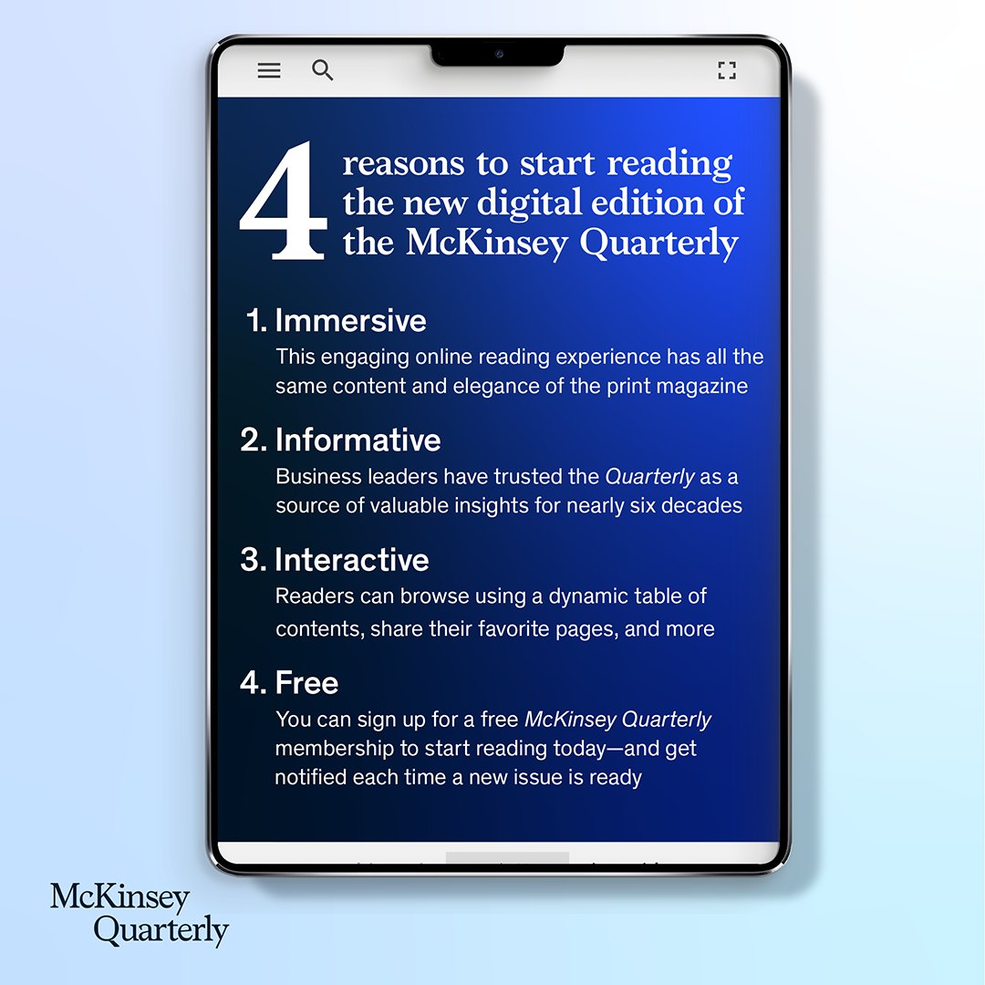 McKinsey & Company on Twitter: "The first full issue of the digital edition of the McKinsey ...