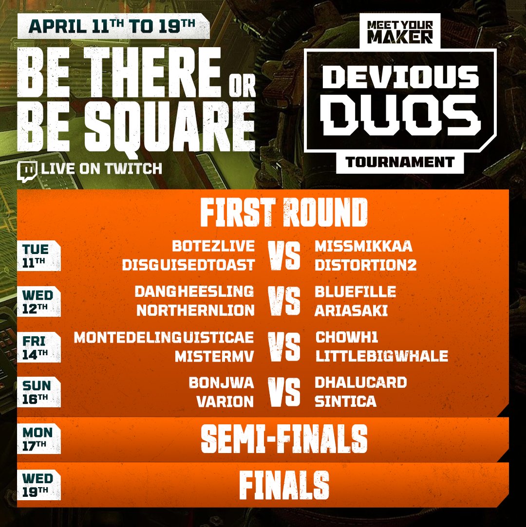 Meet Your Maker on Twitter: "Get ready for an exciting week of brutal competition in the ...