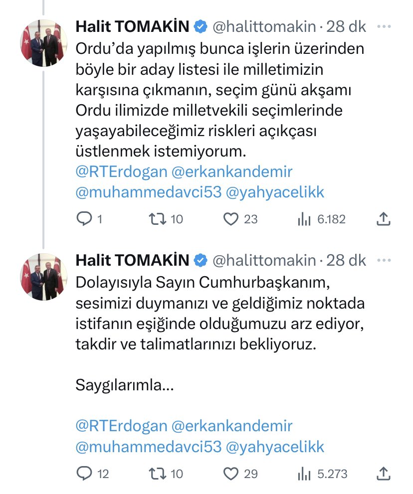 Typhoon on Twitter: "RT @ismailsaymaz: AK Parti Ordu İl Başkanı Halit Tomakin, partisinin ...