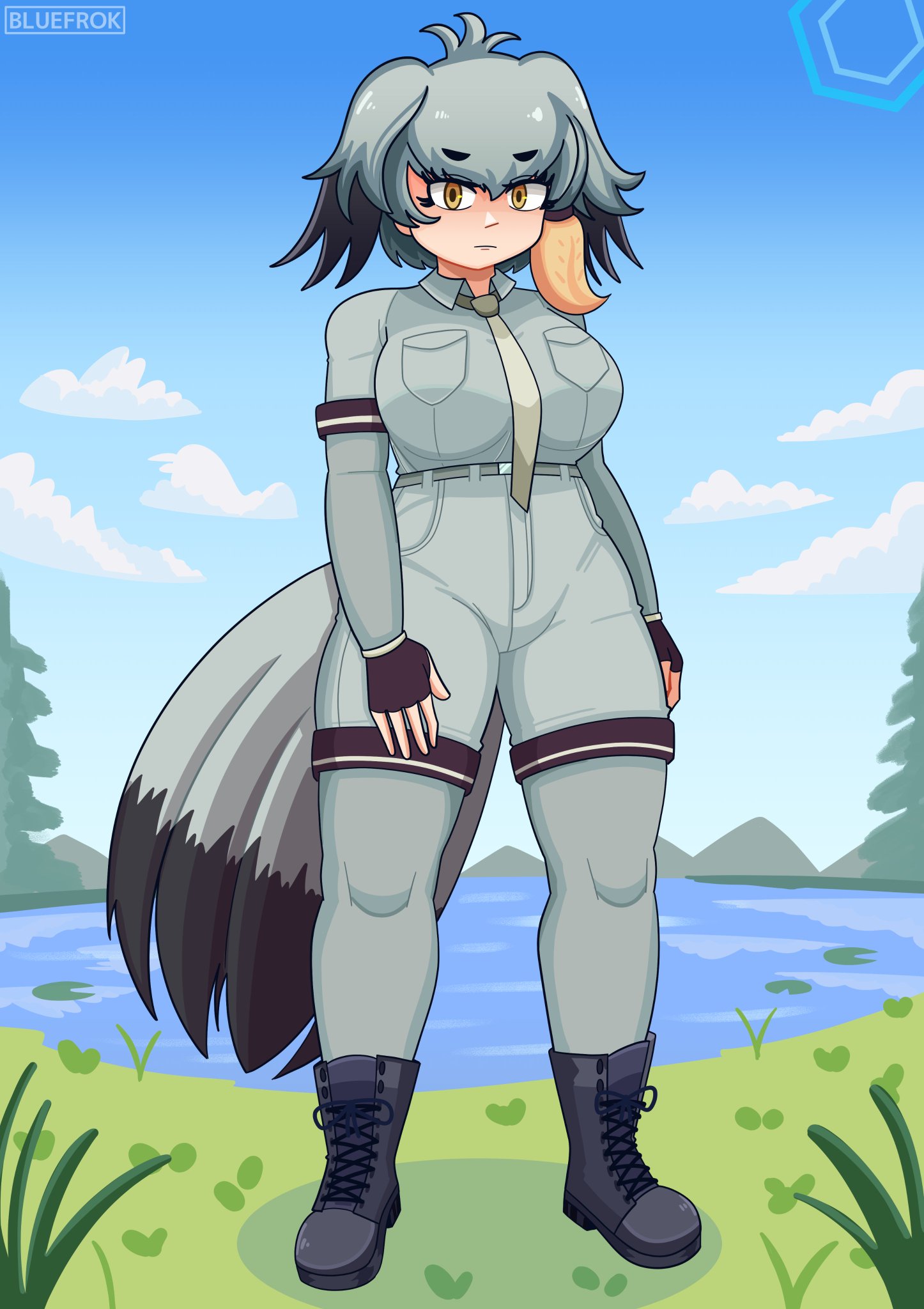 Bluefrok on Twitter: "Shoebill (Kemono Friends) https://t.co/3eifNY1oyT" / Twitter