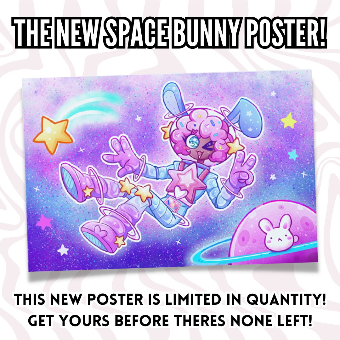 Sona on Twitter: "100 copies left of my very limited Space Bunny Poster 🚀🐰💫 Its selling fast ...