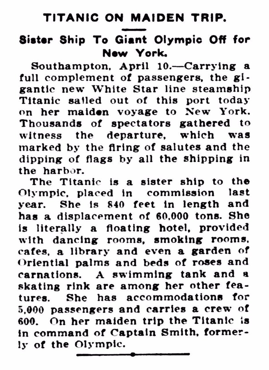 RetroNewsNow on Twitter: "On April 10, 1912, the RMS Titanic set sail from Southampton, England ...