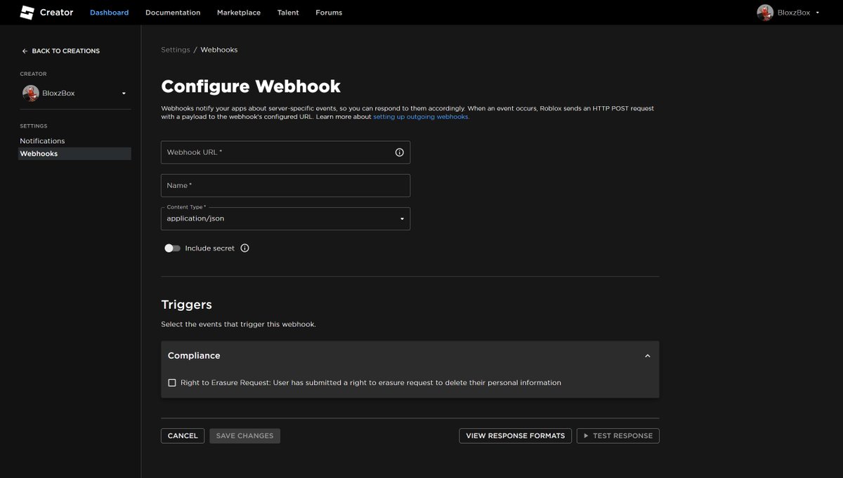 Bloxy News on Twitter: "Roblox now supports Webhooks! Webhooks notify your apps about server ...