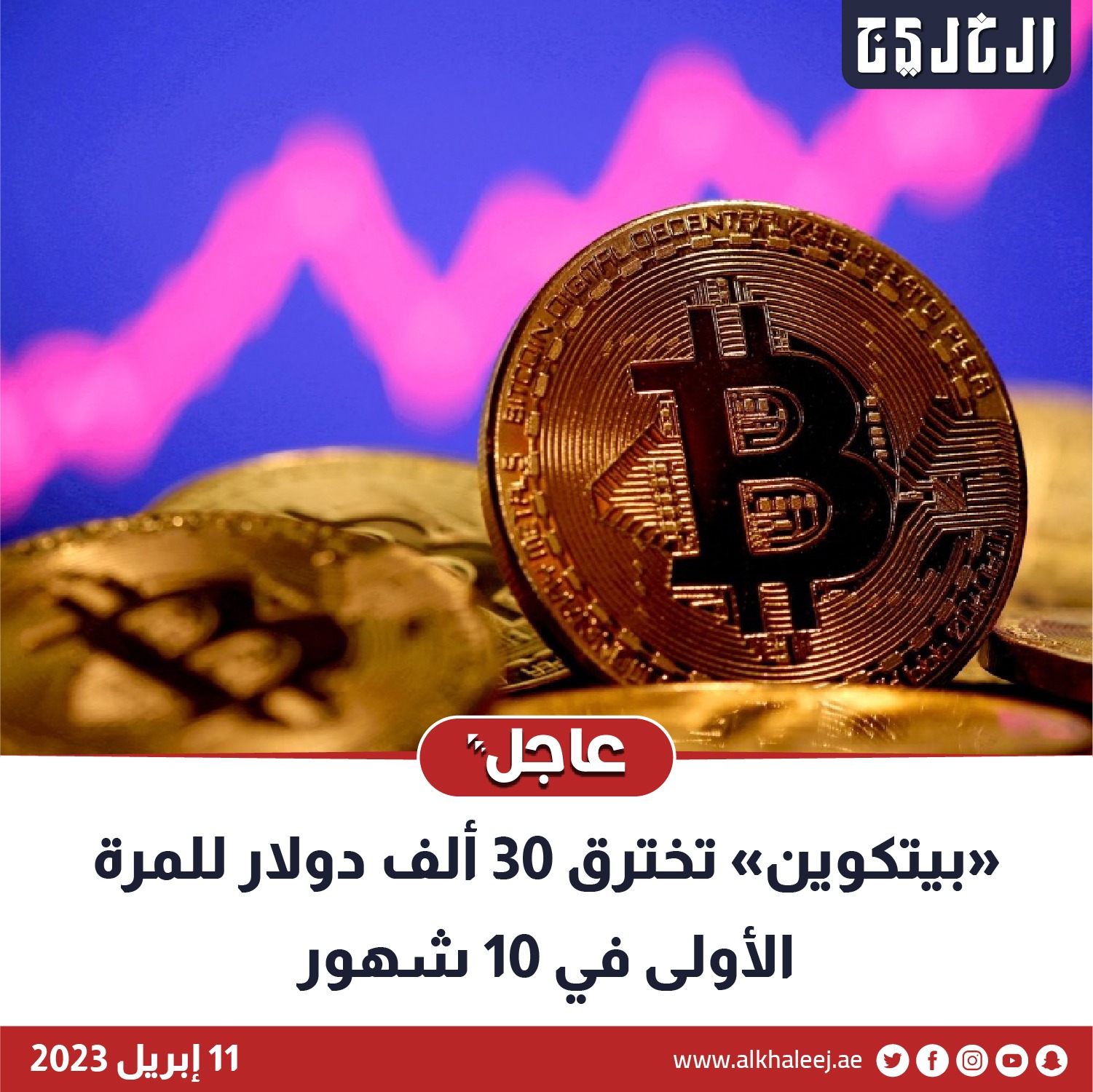 صحيفة الخليج الإماراتية عاجل «بيتكوين تخترق 30 ألف دولار للمرة
