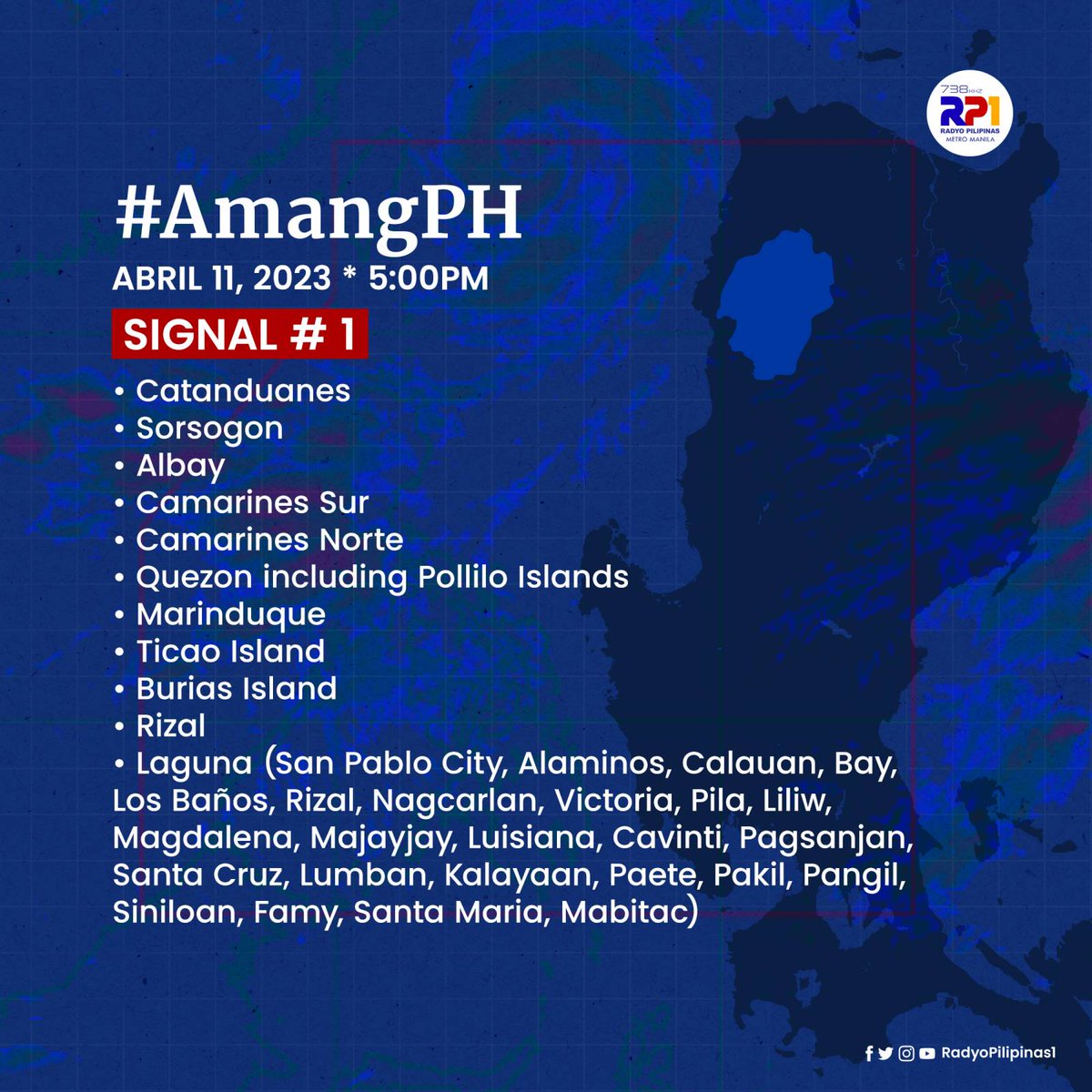 Radyo Pilipinas on Twitter: "Sa huling Tropical Cyclone Bulletin kaninang 5PM ng PAGASA, itinaas ...
