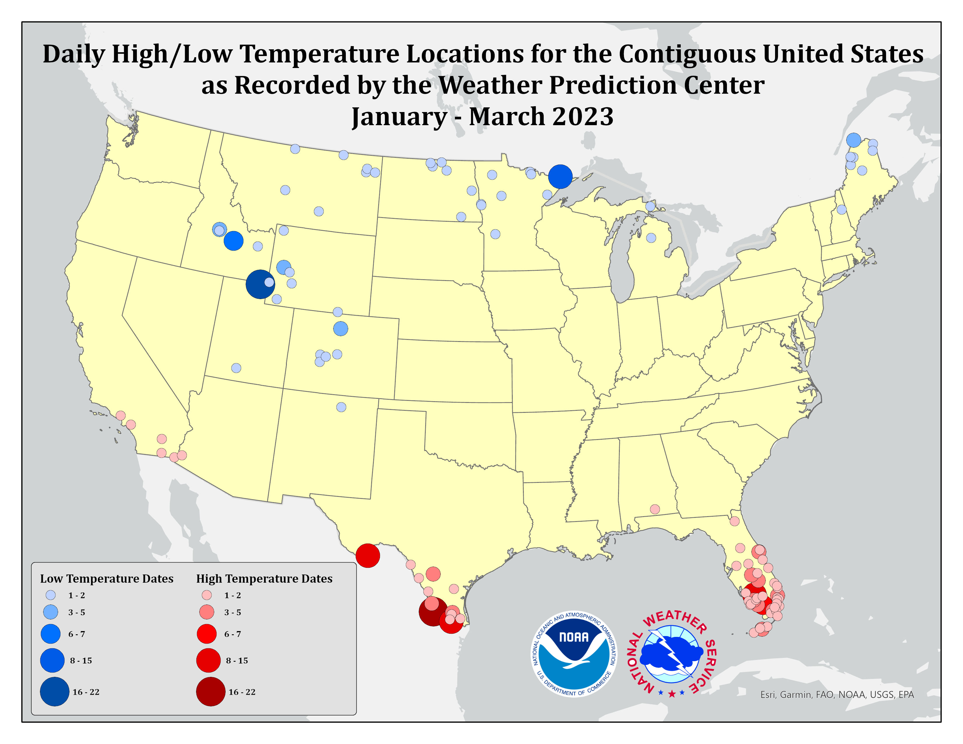 National High And Low Temps