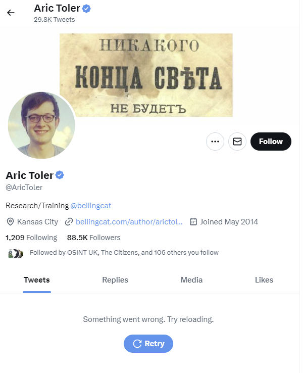 Martin O'Keeffe on Twitter: "@AricToler @Schwebebahnfahr @bellingcat I get this when I check ...