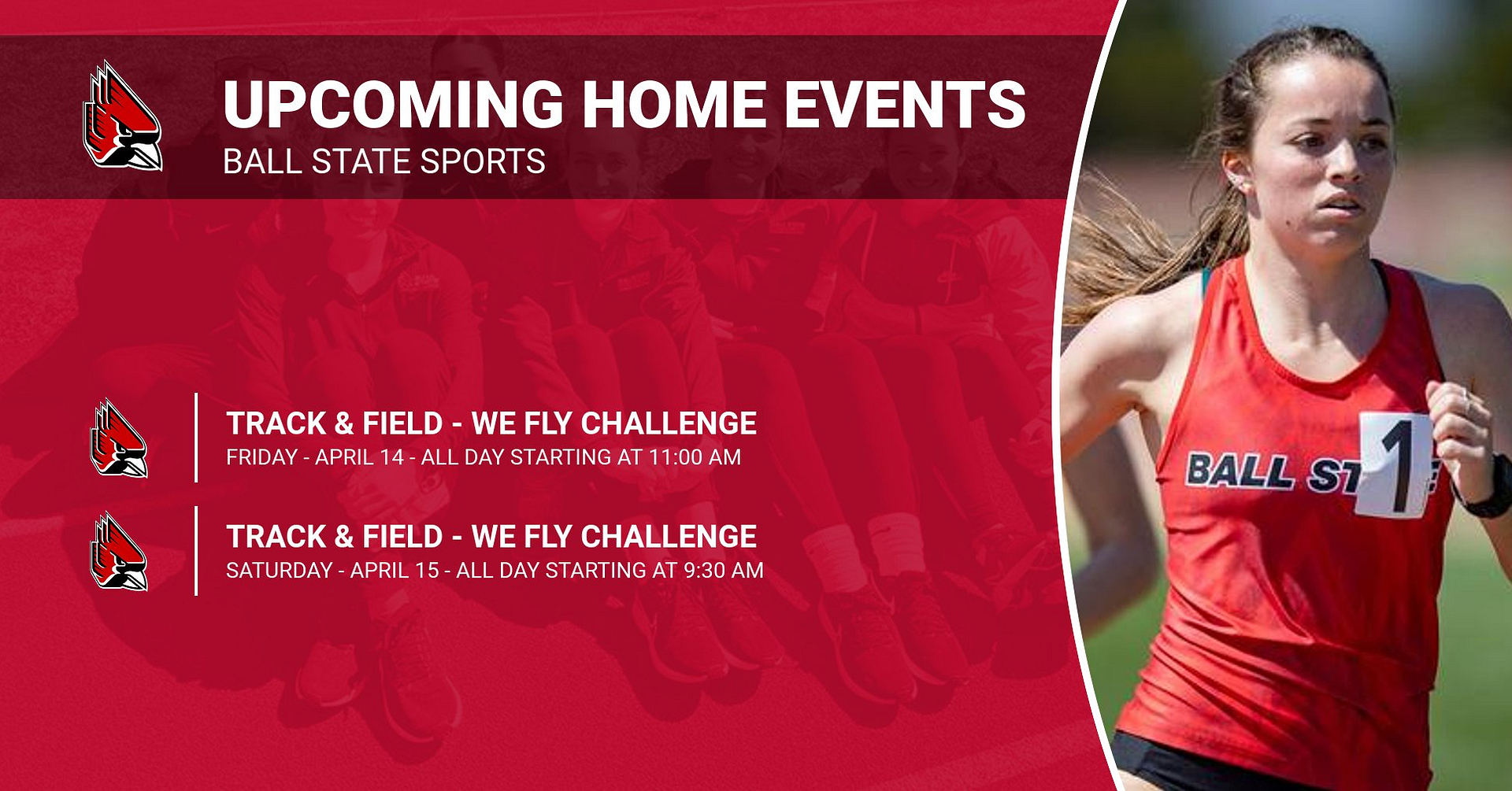 Ball State Sports on Twitter: "Track and Field hosts the We Fly Challenge this weekend ‼️ Check ...