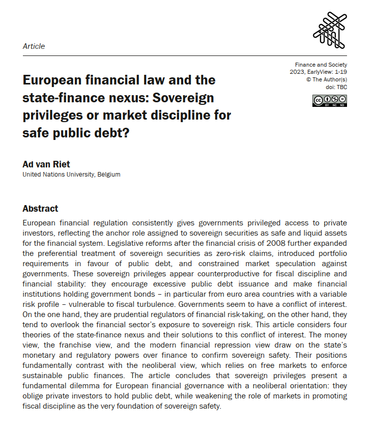Thomas Veenstra on Twitter: "RT @FinandSoc: New Article out! European financial law and the ...