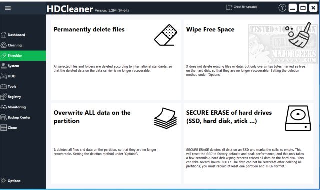 MajorGeeks on Twitter: "HDCleaner is a #freeware app to completely clean your #Windows #PC ...