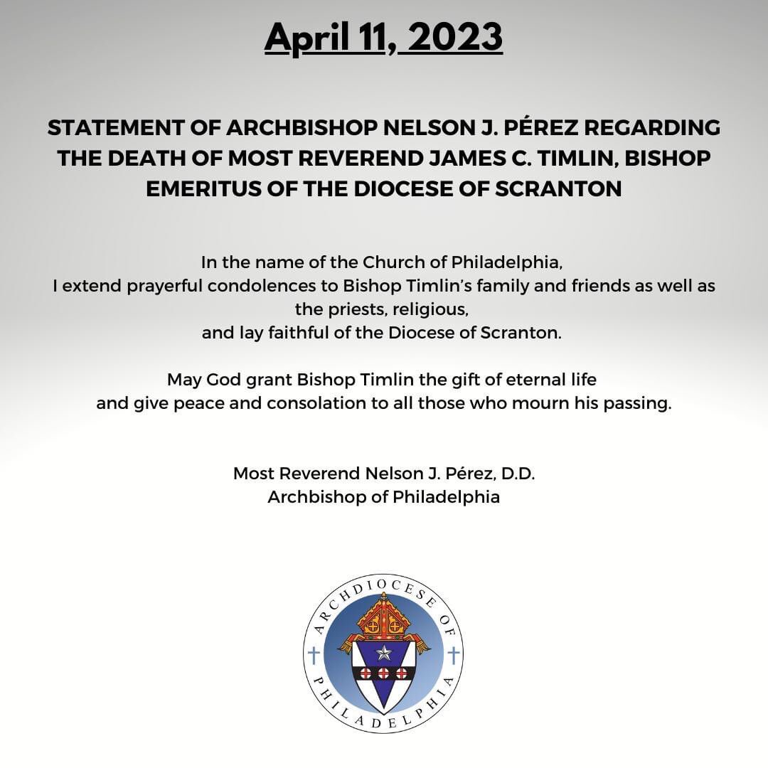 Archbishop Nelson Perez on Twitter: "1/2 I was saddened to learn of the death of Most Reverend ...