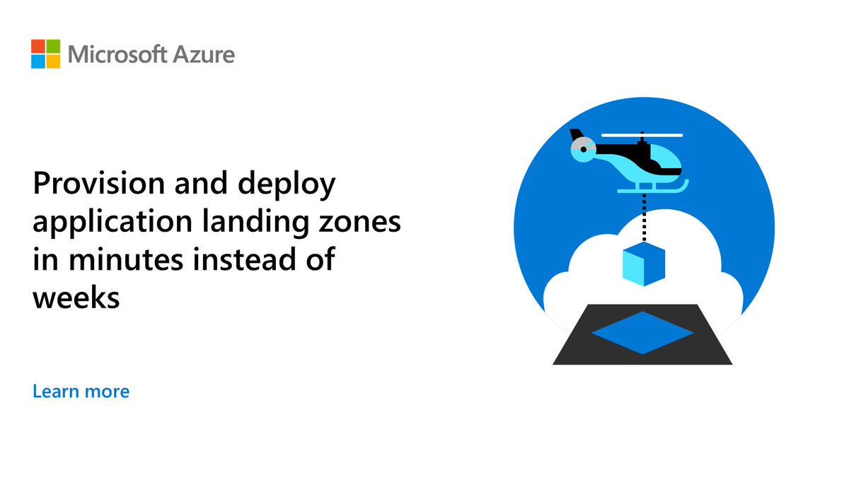 Microsoft Azure on Twitter: "Deploy landing zones for new workloads in a simple, efficient ...