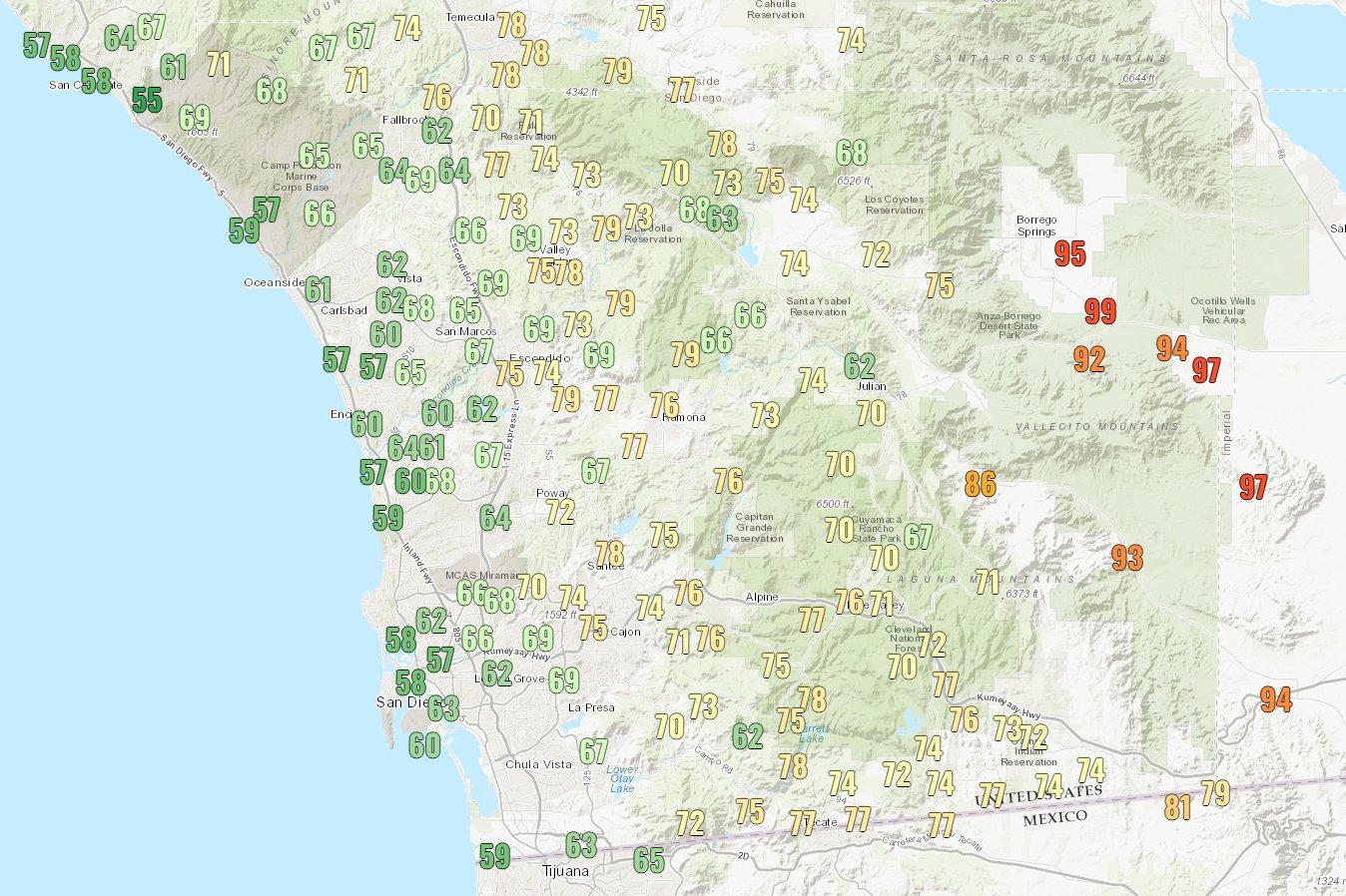 San Diego Wildfire Map