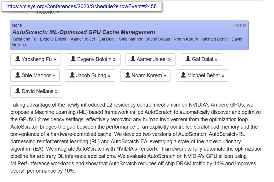OGAWA, Tadashi on Twitter: "=> "AutoScratch: ML-Optimized Cache Management for Inference ...