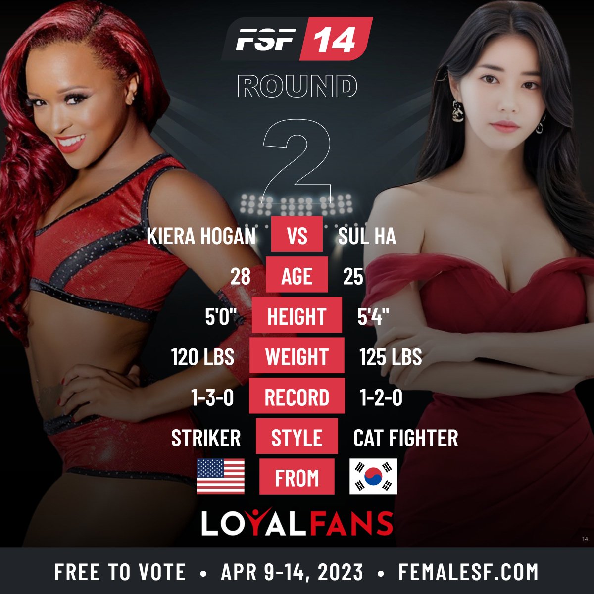 Female Strike Force on Twitter: "Female Strike Force 14, Round 2, Bouts ...