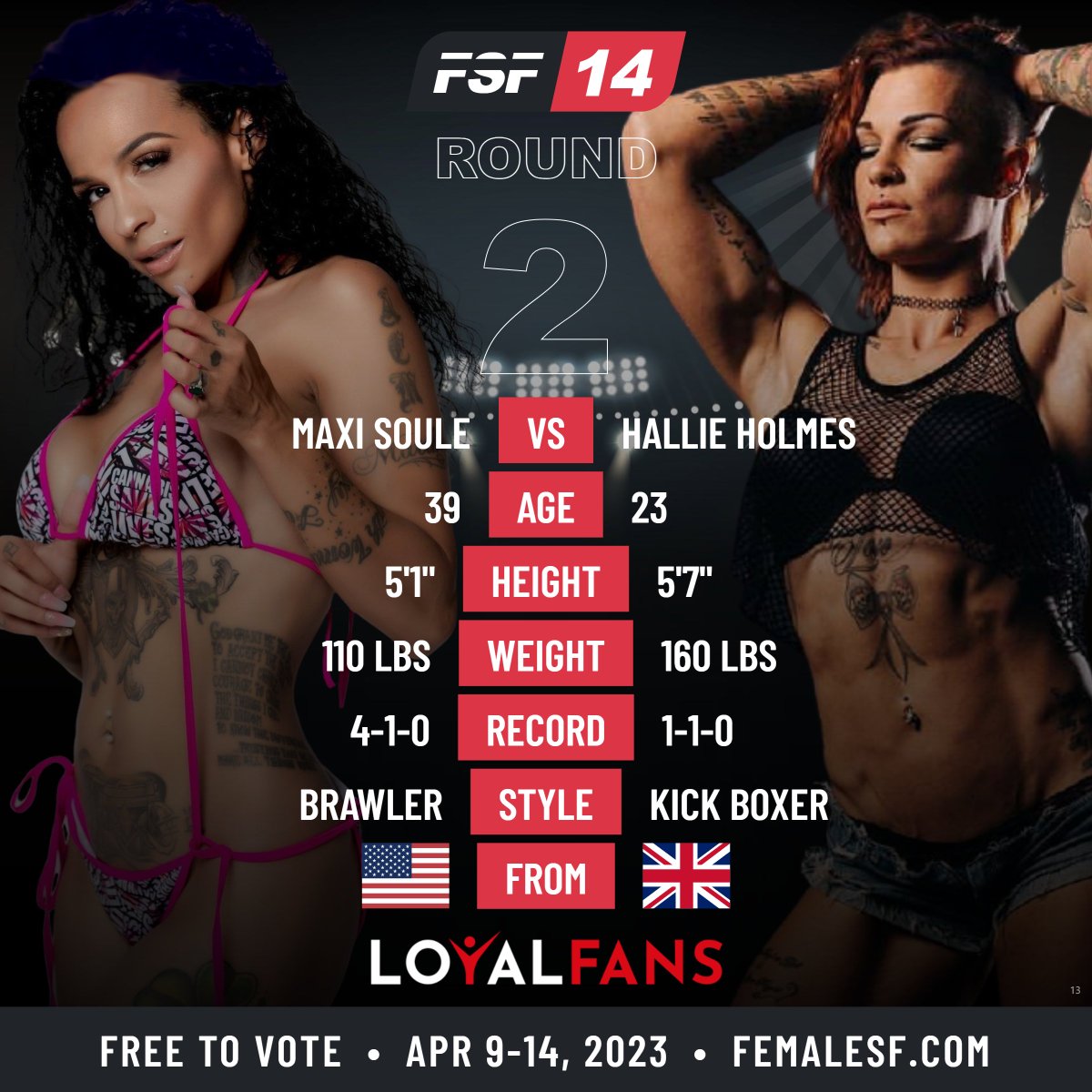 Female Strike Force on Twitter: "Female Strike Force 14, Round 2, Bouts #13-18. Some former ...