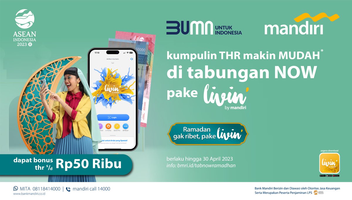 bank mandiri on Twitter: "Dapetin bonus cashback tabungan + THR dari Mandiri cukup dengan buka # ...
