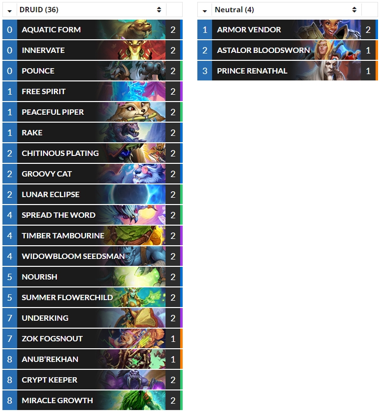 Hearthstone Top Decks💙 on Twitter: "(Standard) @JambreHS's #14 Legend XL Ramp Hero Power Druid ...