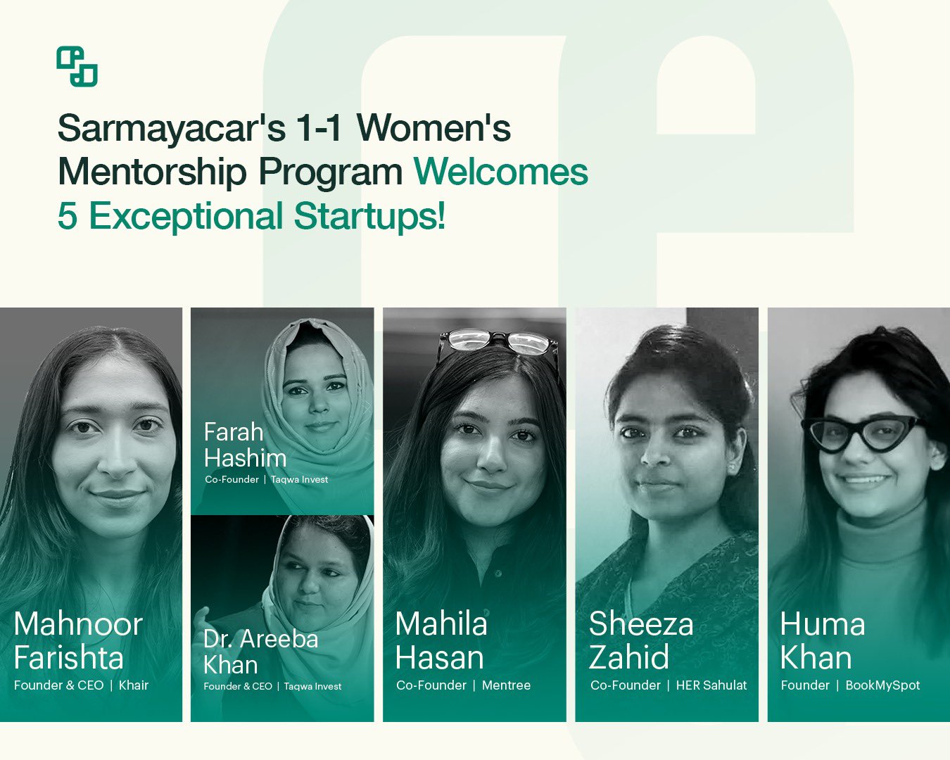 Sarmayacar on Twitter: "📢Thrilled to announce the startups selected for our Women's Mentorship ...