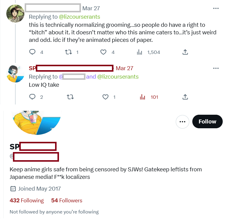 discourse catharsis ~ on Twitter: "And another example of this. I noticed this user being ...