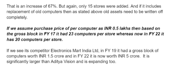 A thread on perfectly imperfect accounting practices at Aditya Vision ...