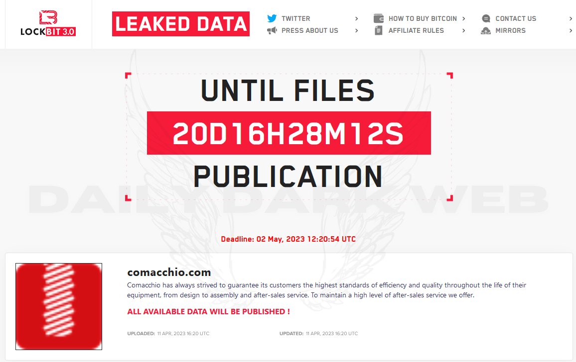 Daily Dark Web on Twitter: "#Italy 🇮🇹 - LockBit #ransomware group has announced Comacchio on the ...