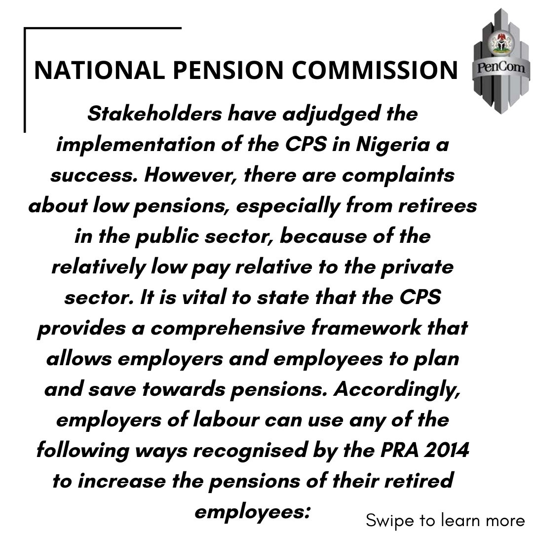 National Pension Commission (PenCom) on Twitter: "The Contributory Pension Scheme (CPS) is a ...