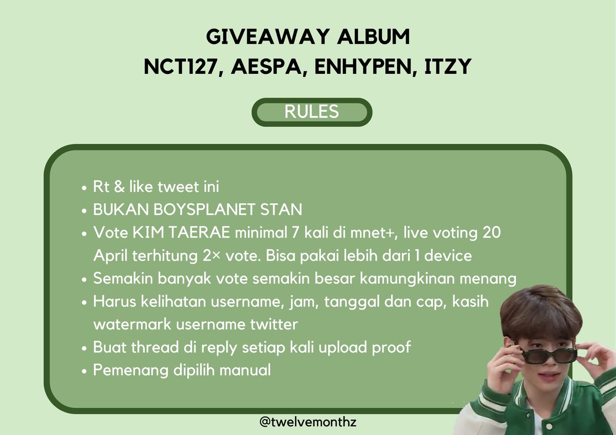Borabit ☆ on Twitter: "RT @twelvemonthz: GIVEAWAY ALBUM KPOP #NCT #AESPA #ENHYPEN #ITZY 🇮🇩 Untuk ...
