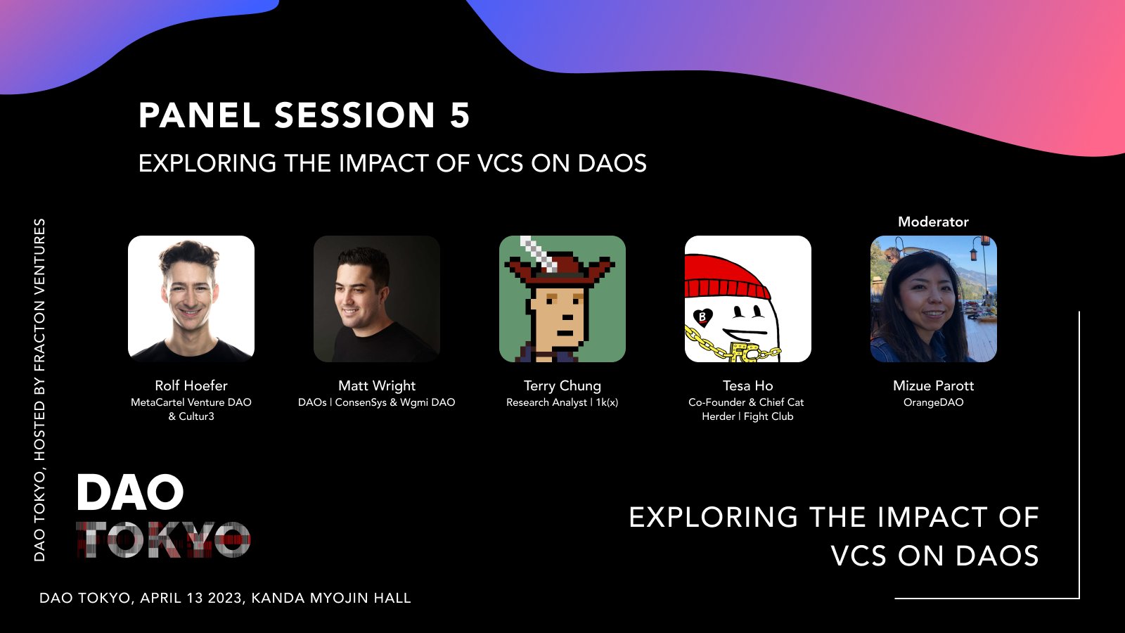 DAO TOKYO ⛩ on Twitter: "Panel 5: Exploring the Impact of VCs on DAOs Rolf Hoefer @RolfHoefer ...