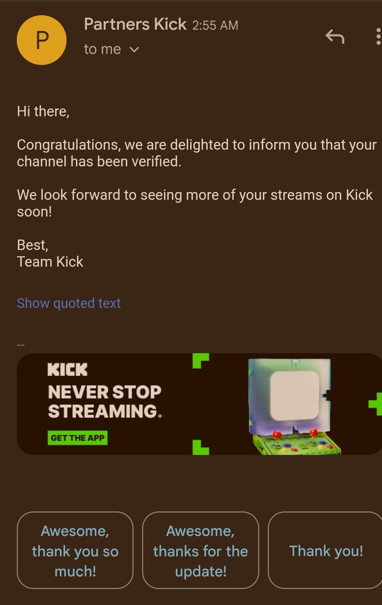 Faded on Twitter: "We’re verified on KICK 🥺💚 I love y'all guys!!! Never felt so blessed. Much ...